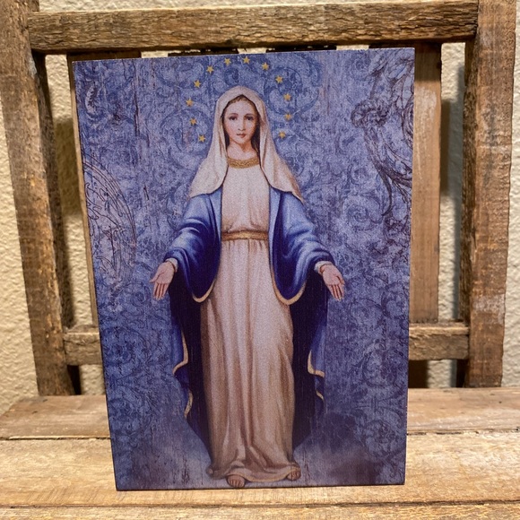 Premier Home Imports | Accents | Blessed Mary Wood Wall Decor Holy Mary ...